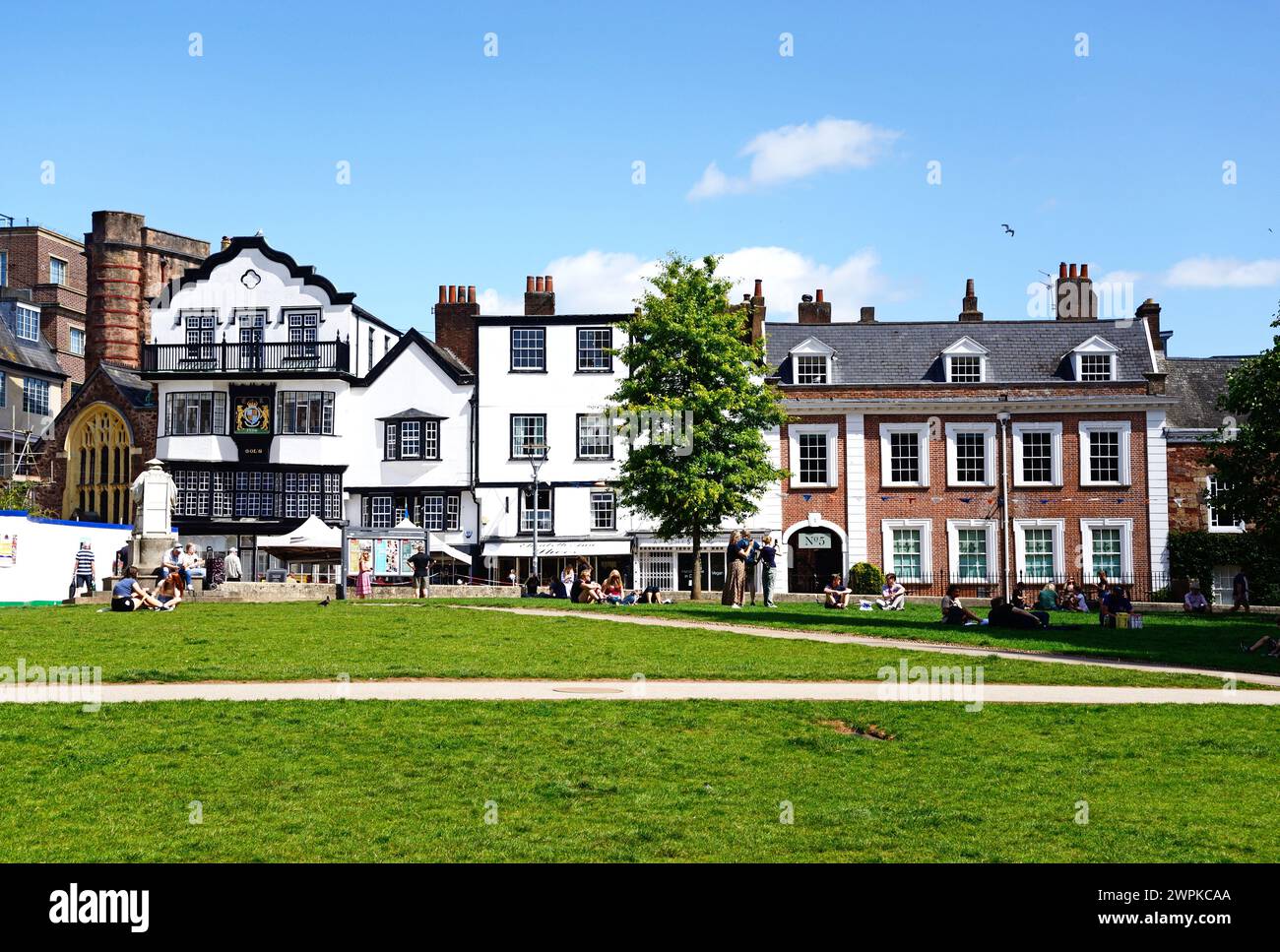 Front view of the Mols and other building in Cathedral Close tourists ...