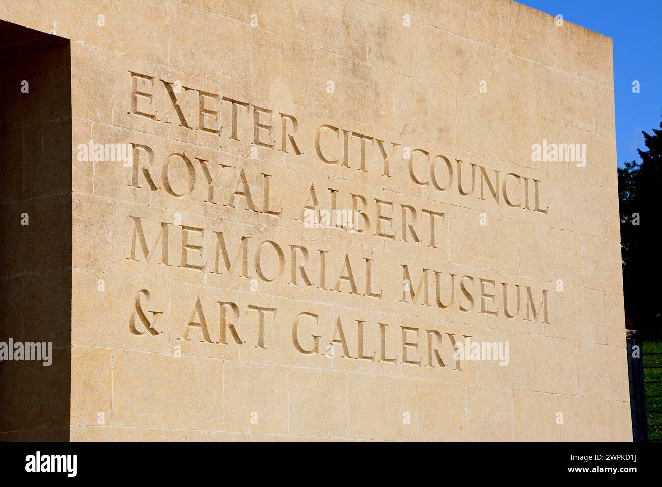 Exeter City Council Royal Albert Memorial Museum and Art Gallery sign, Exeter, Devon, UK, Europe ...