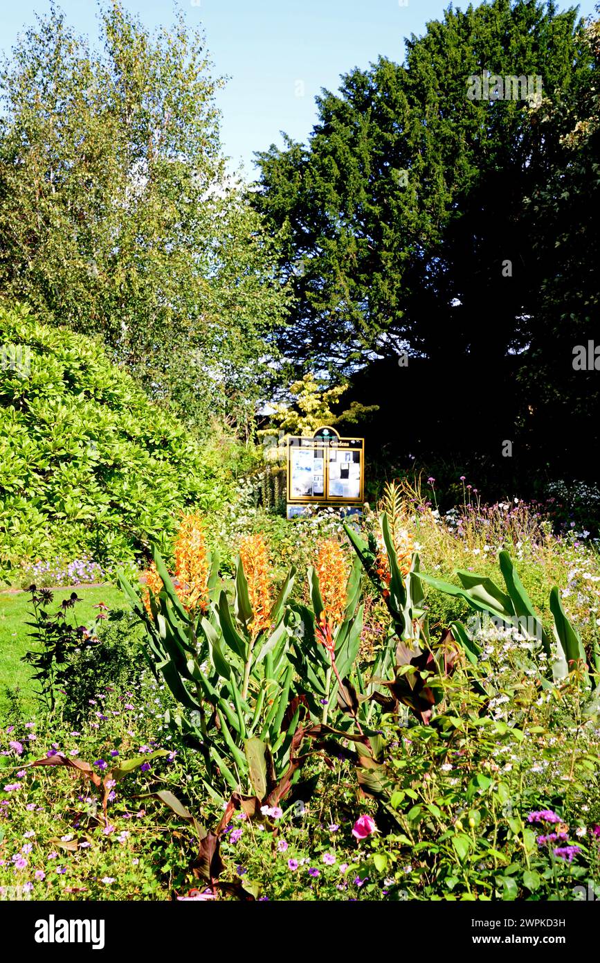 View of plants and shrubs inside Rougemont Gardens in the city centre ...
