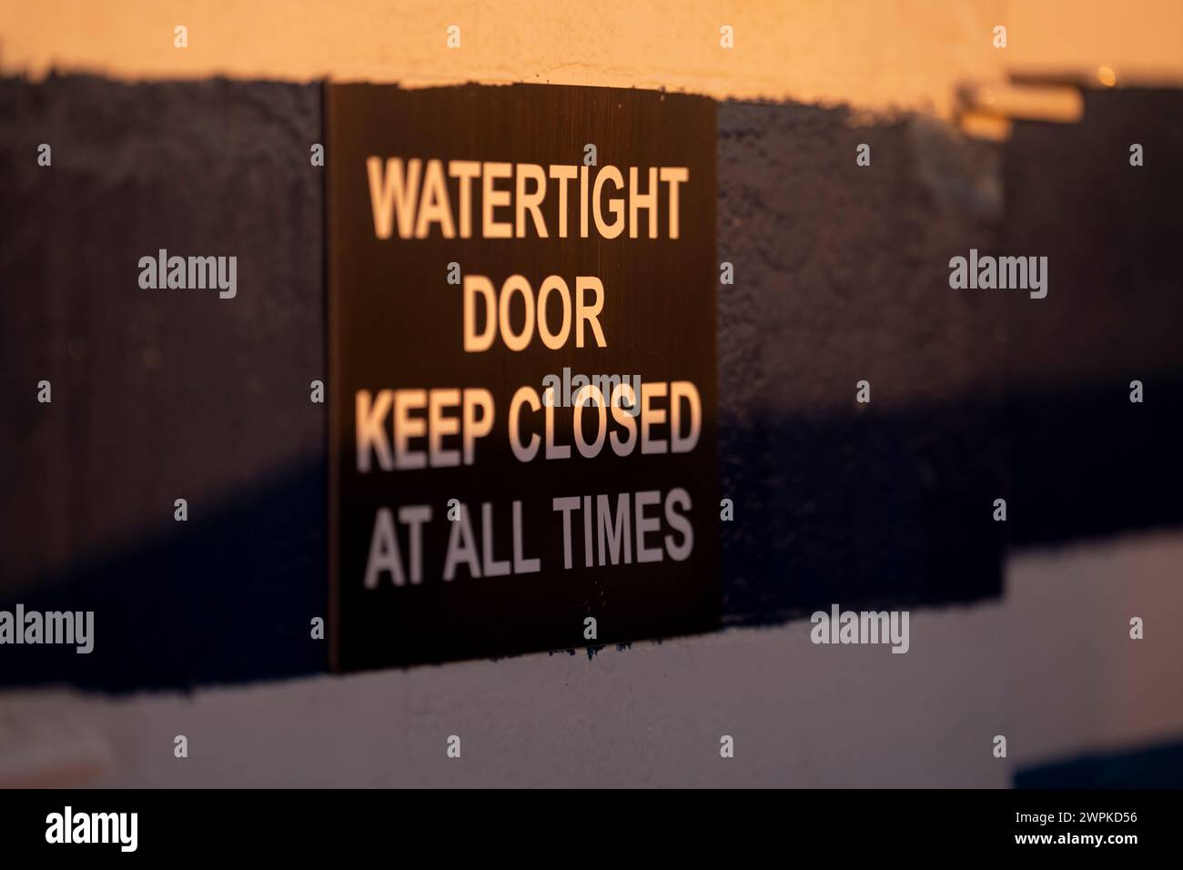 Signage onboard a vessel in the Gulf of Mexico Stock Photo - Alamy