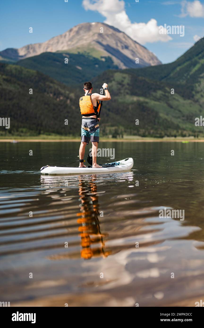 Serene paddleboarder hi-res stock photography and images - Alamy