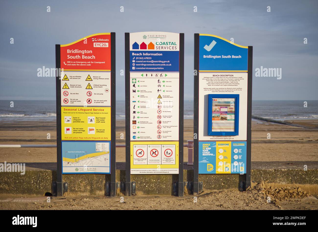 Bridlington seaside town in the East Riding or Yorkshire UK, sandy ...