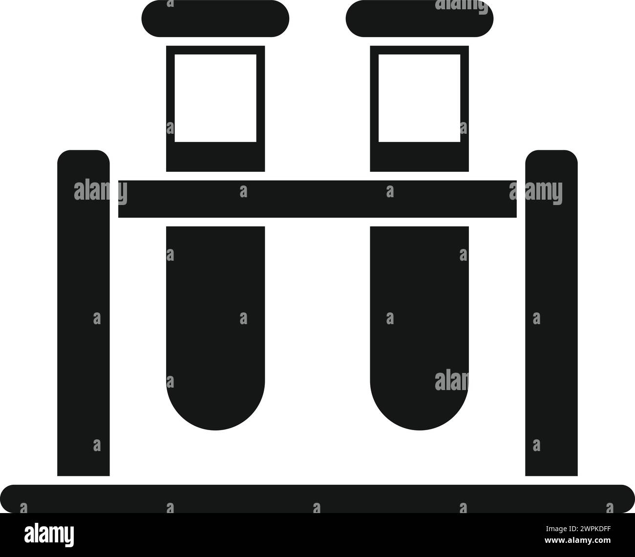 Test tubes stand icon simple vector. System shield. Medical dose ...