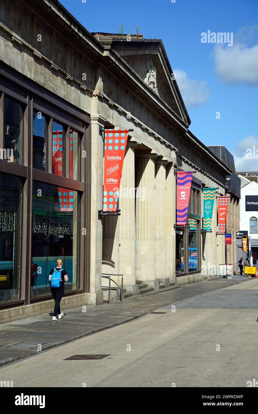 EXETER, UK - AUGUST 22, 2023 - Entrance to The Guildhall shopping ...