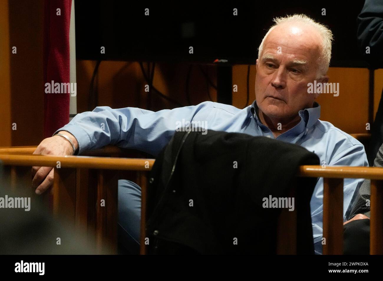 Ethan Elder, father of Finnegan Lee Elder, sits in the courtroom during ...