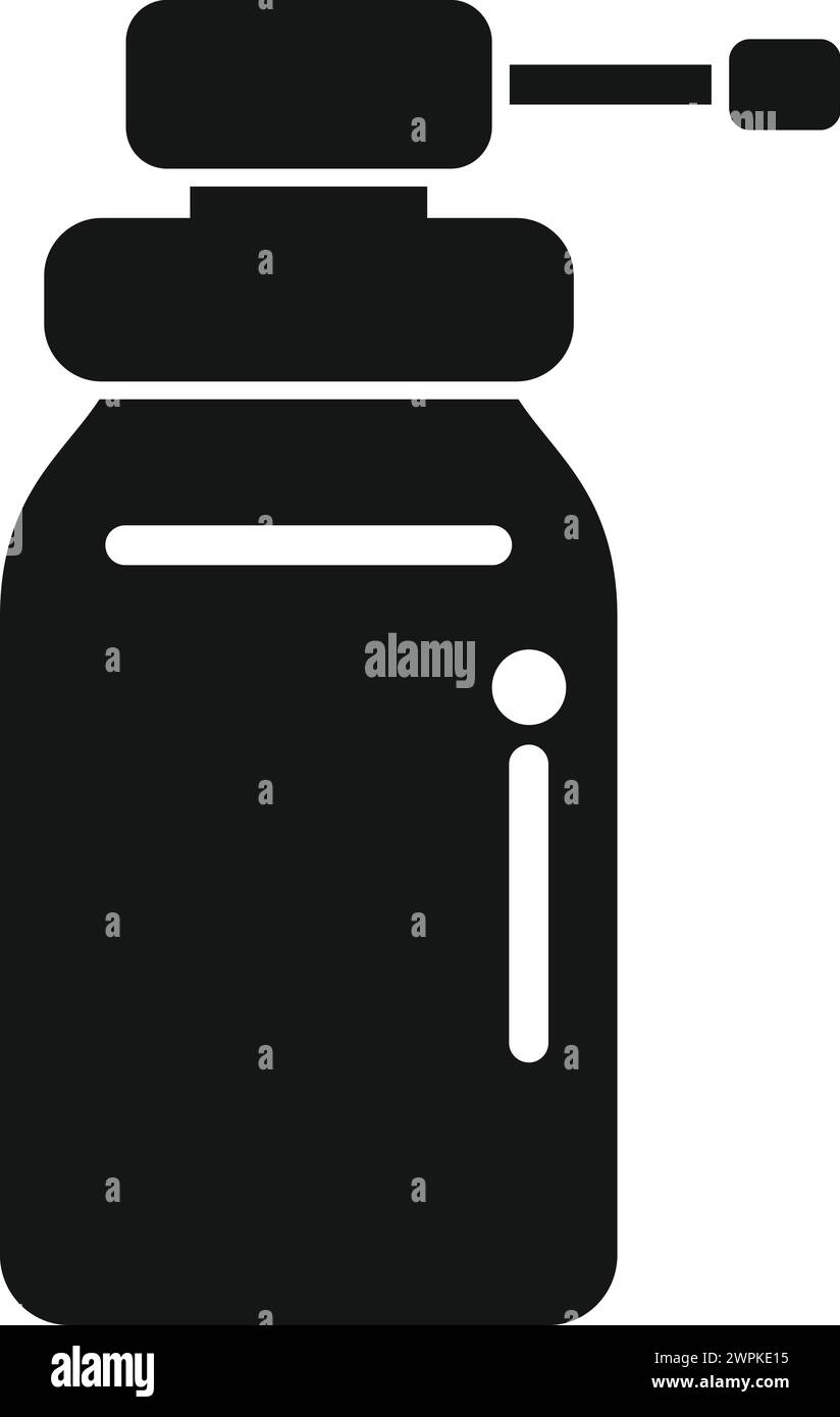 Spray bottle icon simple vector. Shield resistance potion. Pandemic ...