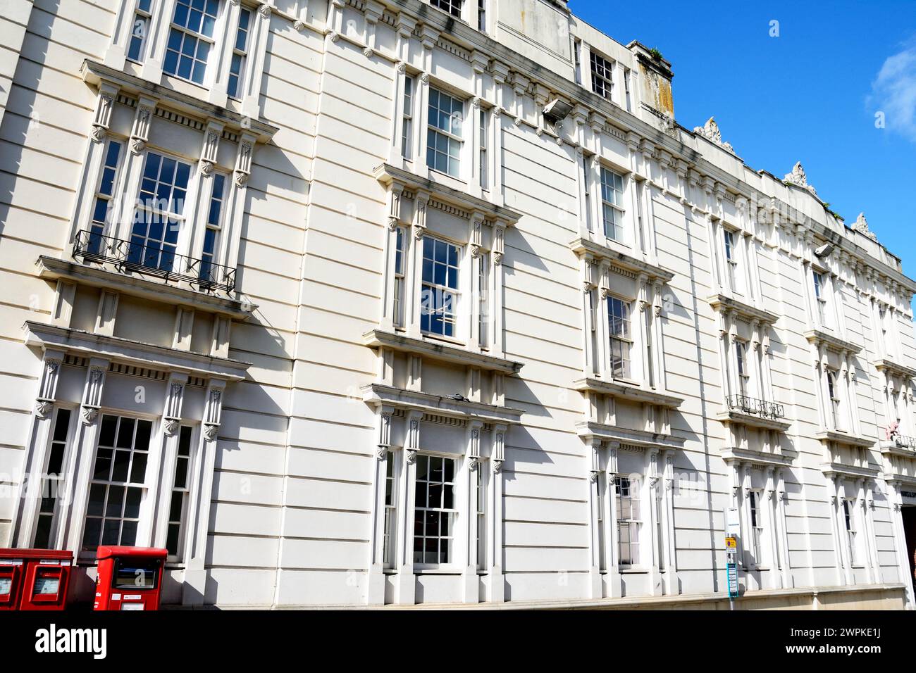 Large white building along Queen Street in the city centre, Exeter ...
