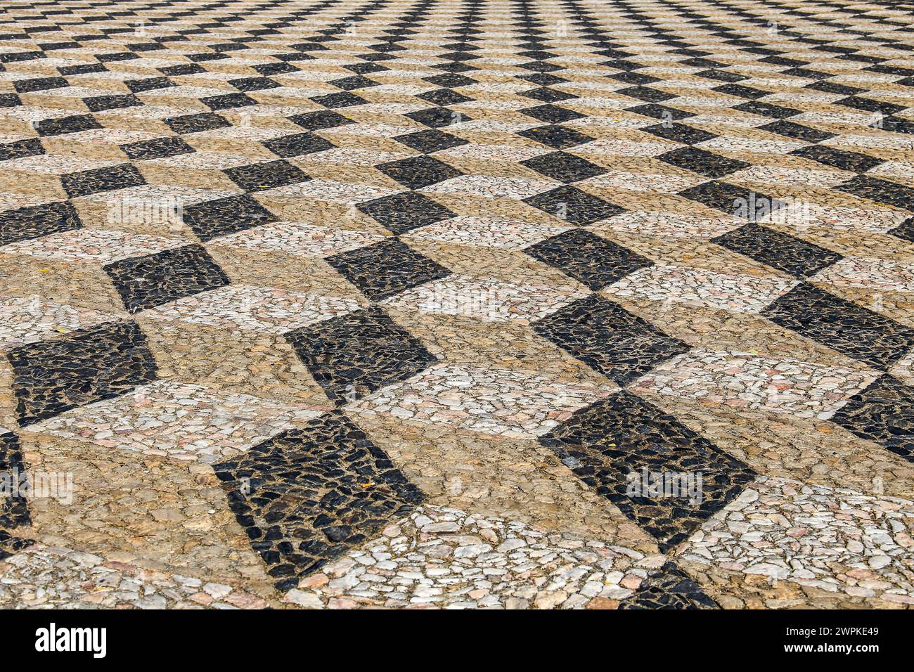 Beautiful cobblestone pavement in The Republic Saure in the center of ...