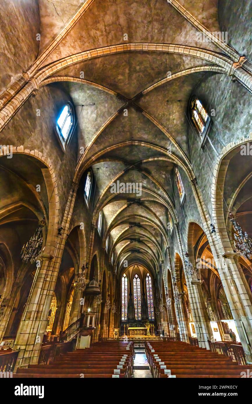 Ancient Medieval Saint Bonaventure Altar Basilica Lyon France Stock ...