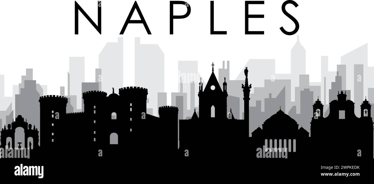 Cityscape skyline panorama of NAPLES (NAPOLI), ITALY Stock Vector Image ...