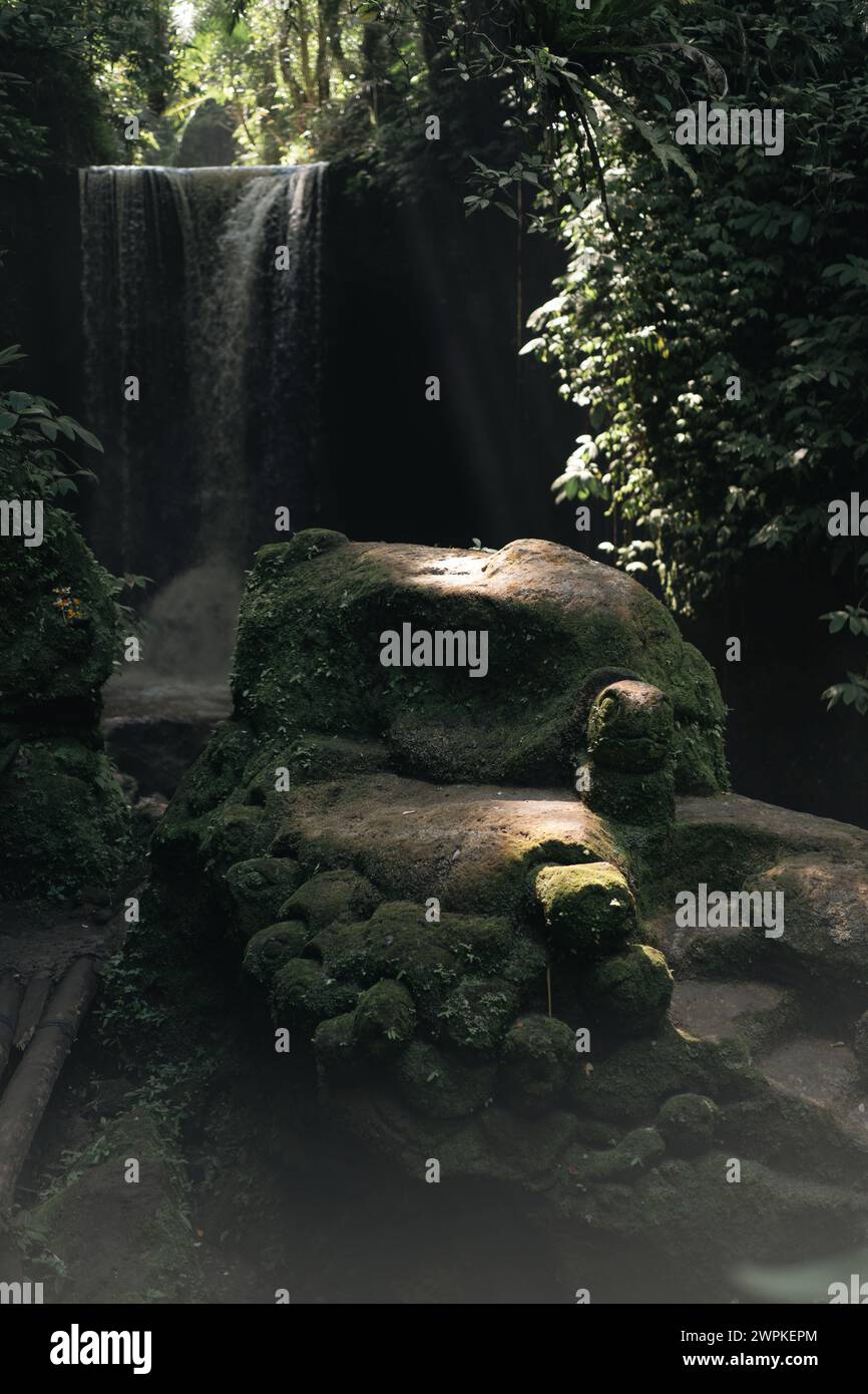 Suwat waterfall in the jungle Bali Stock Photo - Alamy