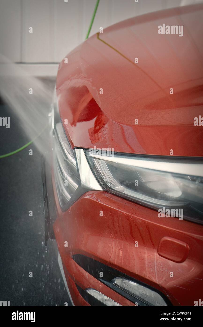 Details of cleaning car parts in self service car wash box Stock Photo ...