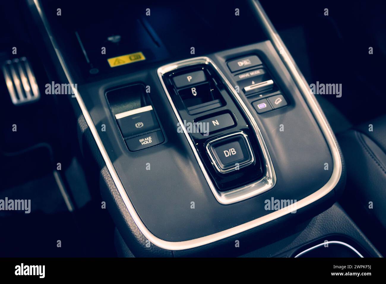Gdansk, Poland - February 24, 2024: Electronic gear selector shift ...