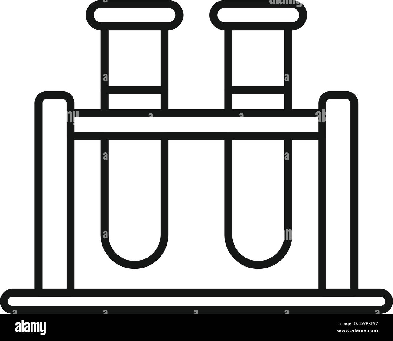 Test tubes stand icon outline vector. System shield. Medical dose ...
