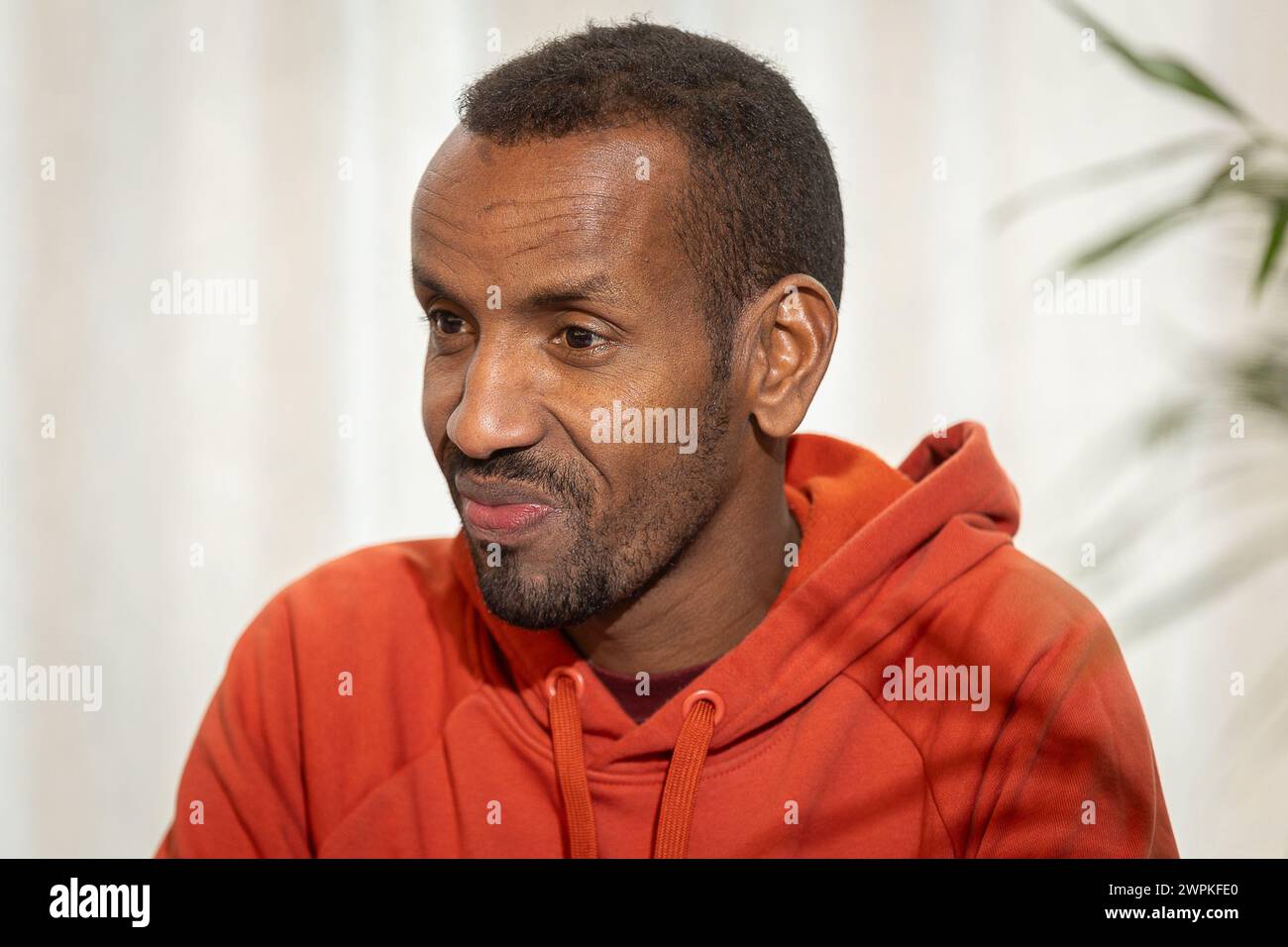 Gent, Belgium. 08th Mar, 2024. Belgian Bashir Abdi pictured during a press conference ahead of ...
