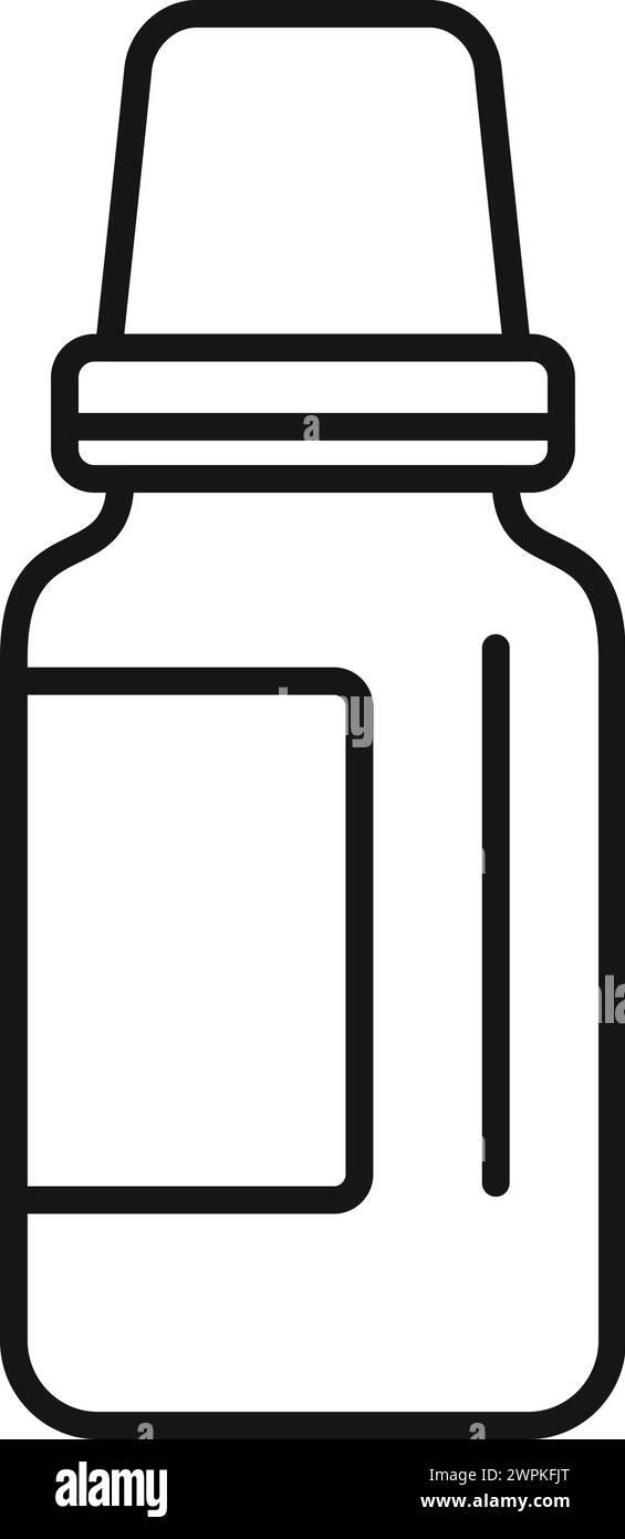 Medical bottle icon outline vector. Strong potion vitamin. System jab ...
