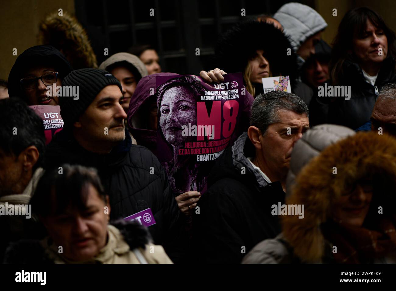 Members of Spanish unions gather during an International Women's Day ...