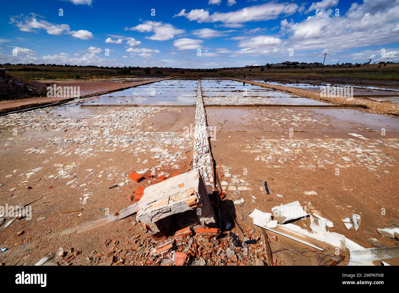 Drying pools in the Pinilla salt flats Stock Photo - Alamy