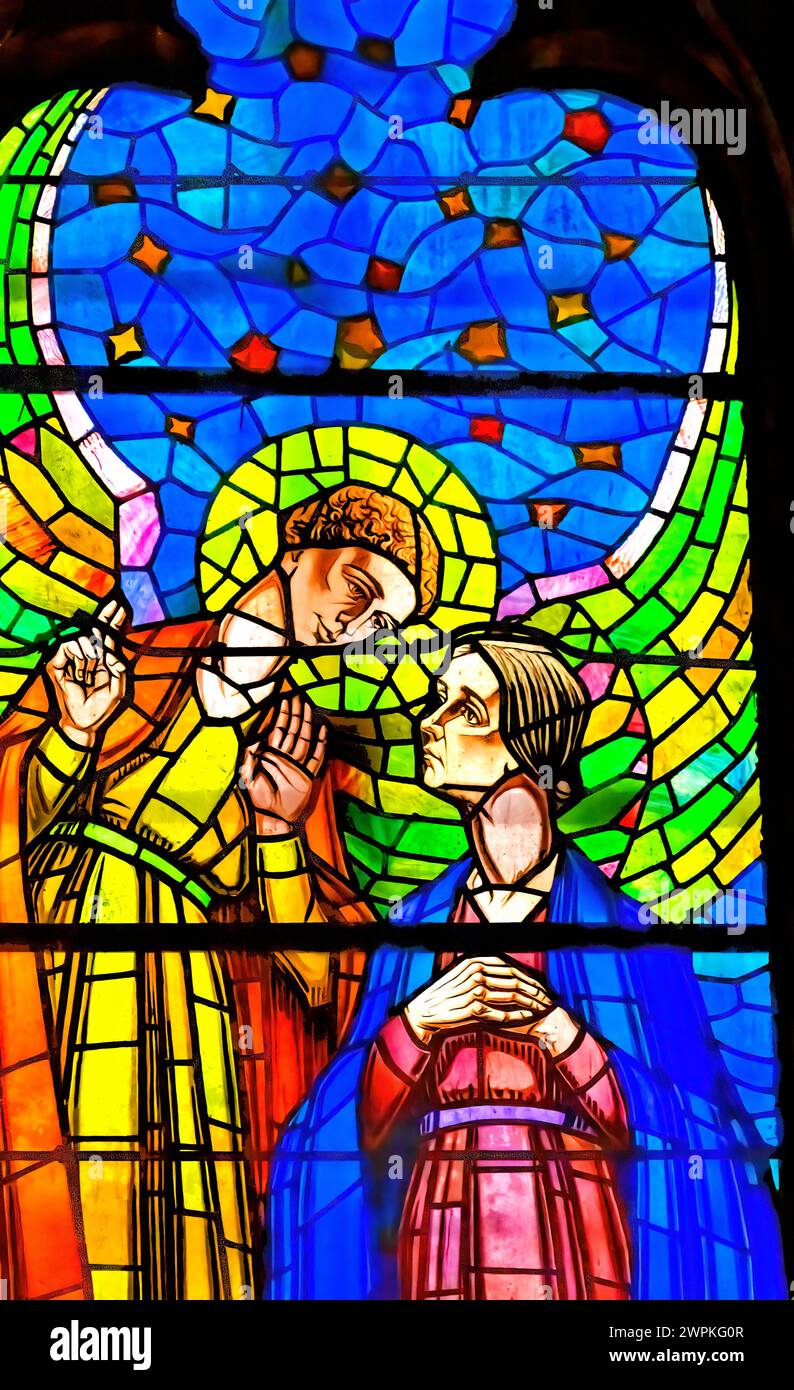 Stained Glass Angel Elizabeth Saint Bonaventure Altar Basilica L Stock ...