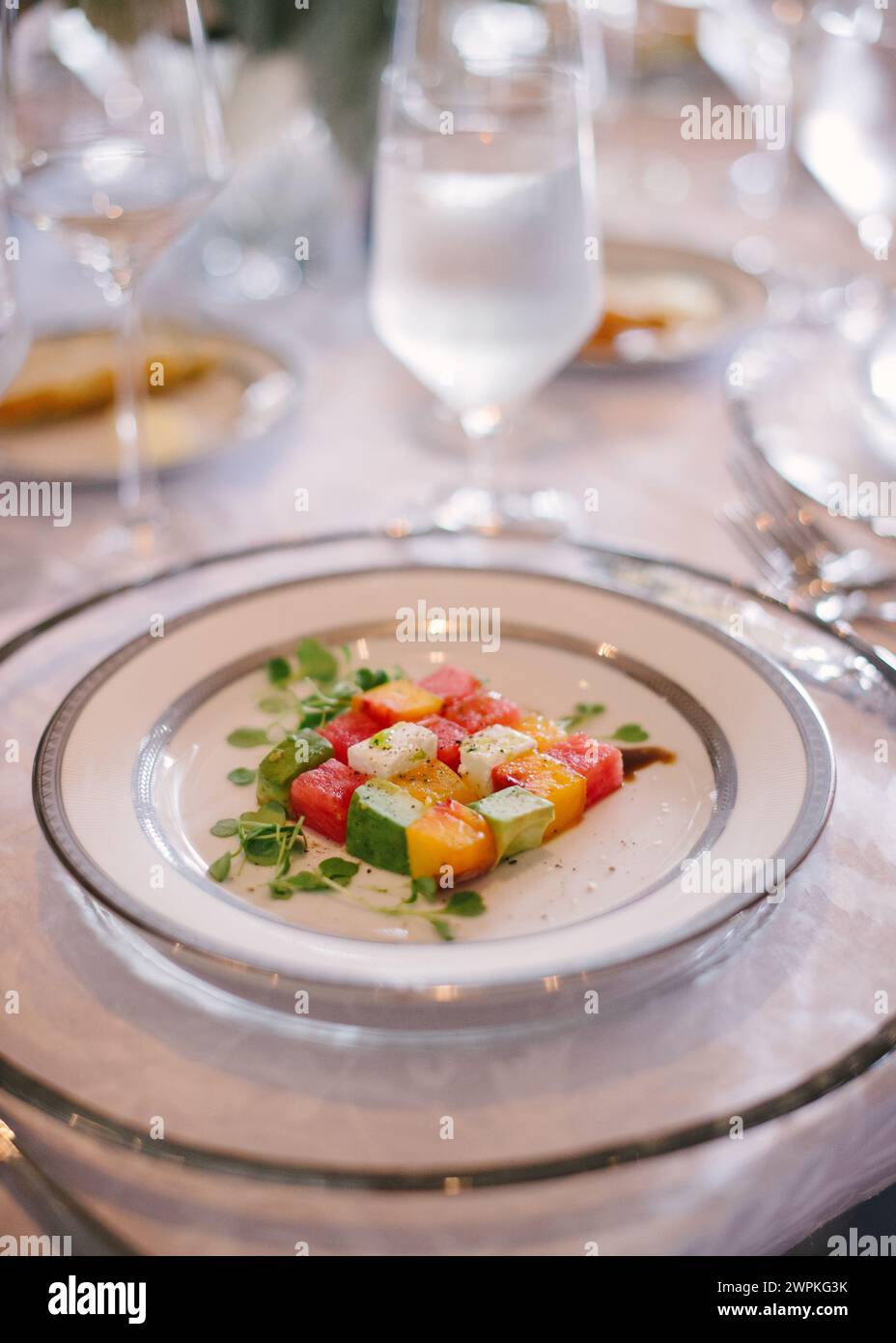 Elegant Fruit Salad Lunch Course Stock Photo - Alamy