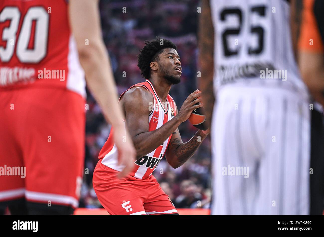 Piraeus, Greece. 07th Mar, 2024. 2 Moses Wright of Olympiacos Piraeus ...