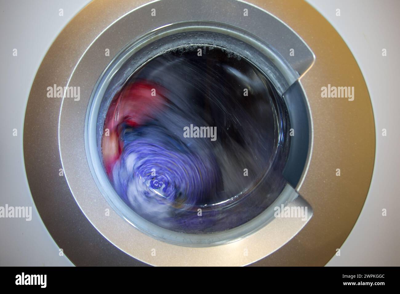 a close view of domestic washing machine at work Stock Photo - Alamy