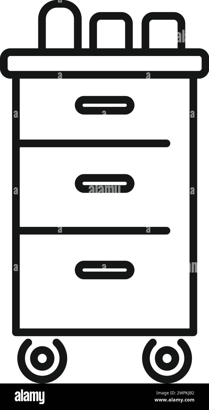 Clinical drawer cart icon outline vector. Healthy insurance. Location ...