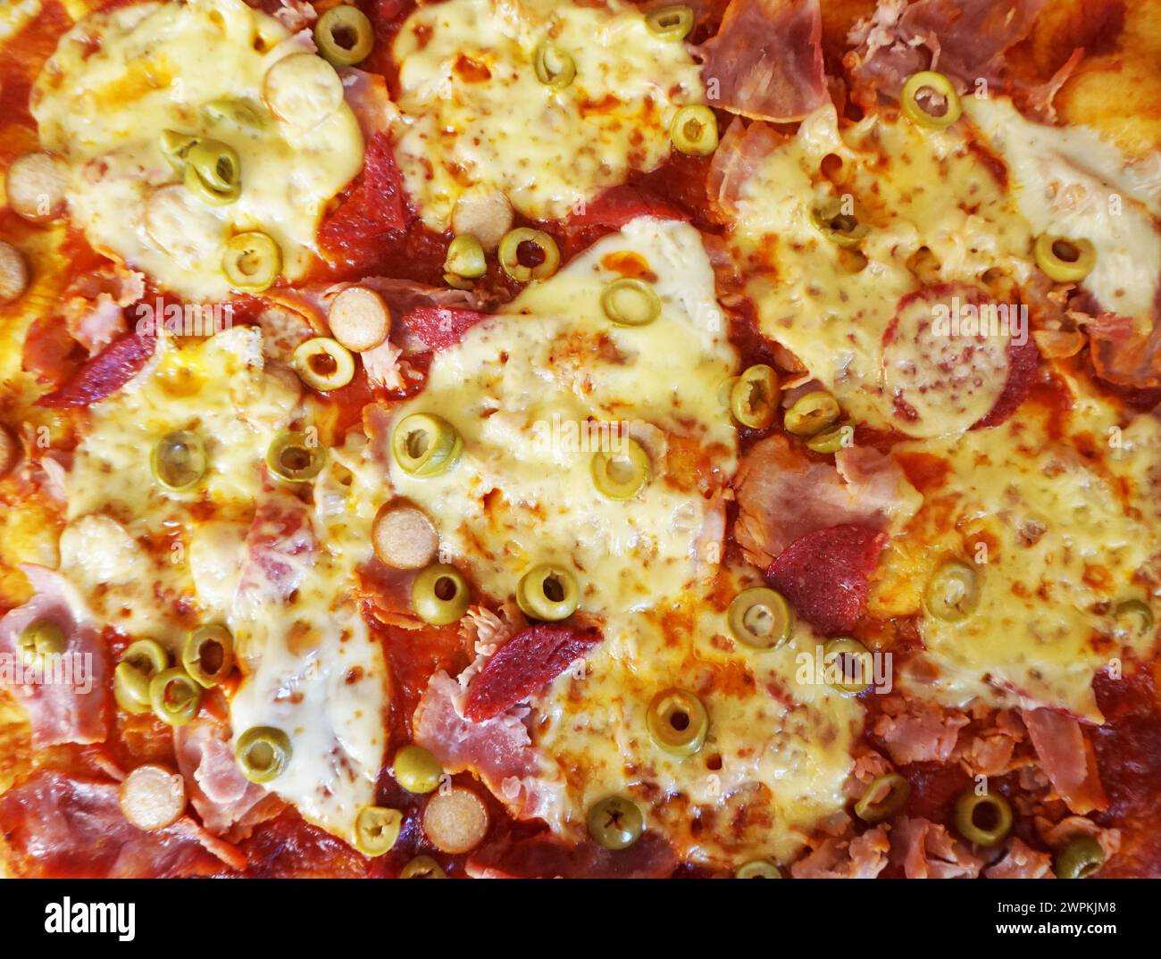 homemade pizza texture as very nice food background Stock Photo - Alamy
