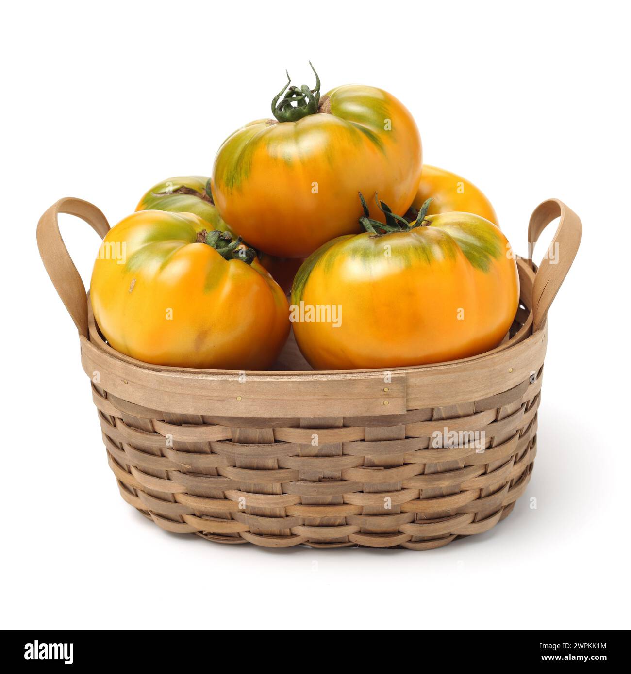 fresh yellow tomatoes on white background Stock Photo - Alamy
