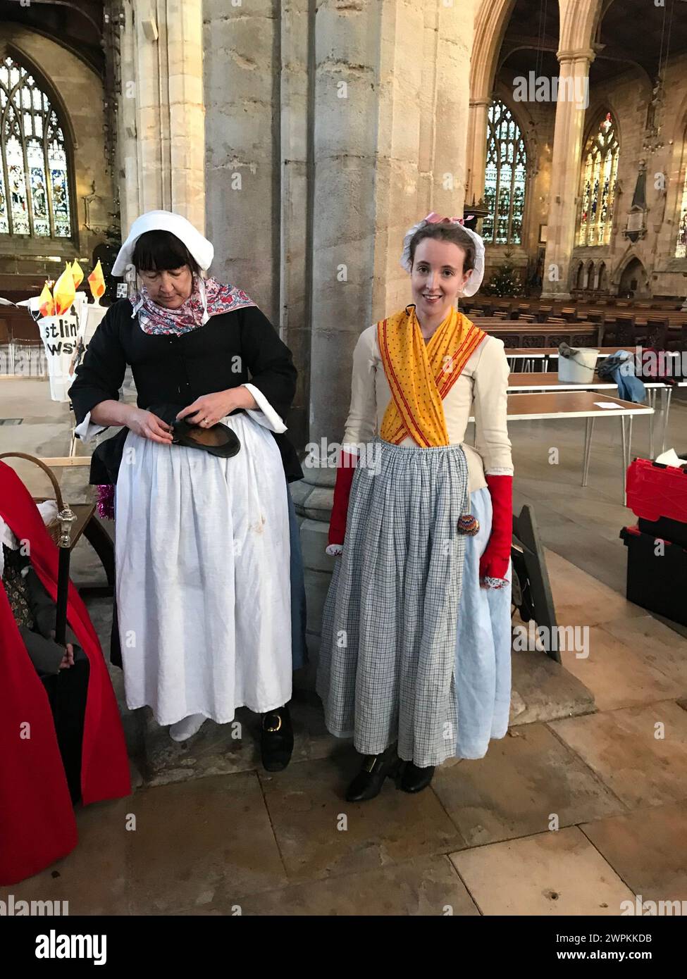 Women dressed up at the Boston Tea Party event in St. Botolph's church ...