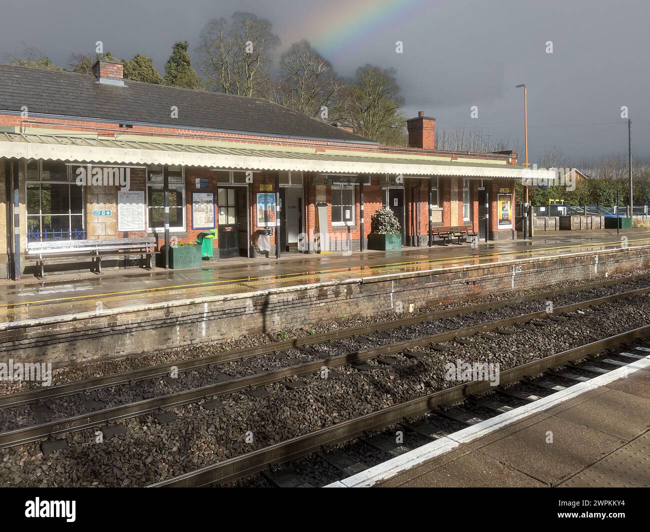 Rainbow over railroad train hi-res stock photography and images - Alamy