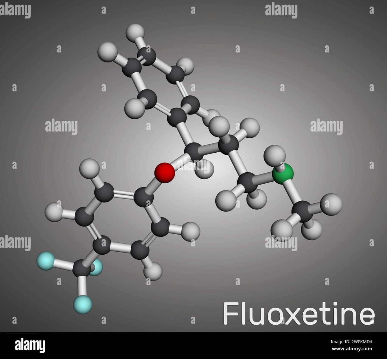 Fluoxetine molecule, is antidepressant of the selective serotonin ...