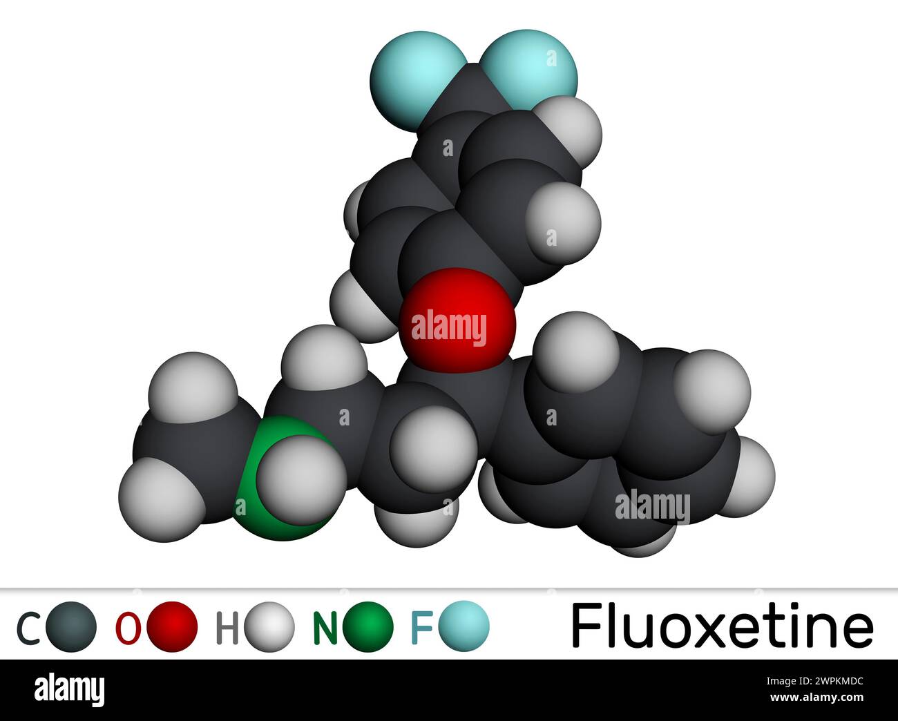 Fluoxetine molecule, is antidepressant of the selective serotonin ...
