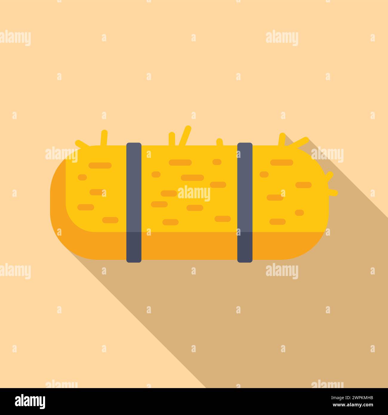 Haystack icon flat vector. Bale hay agriculture. Food country wheat ...