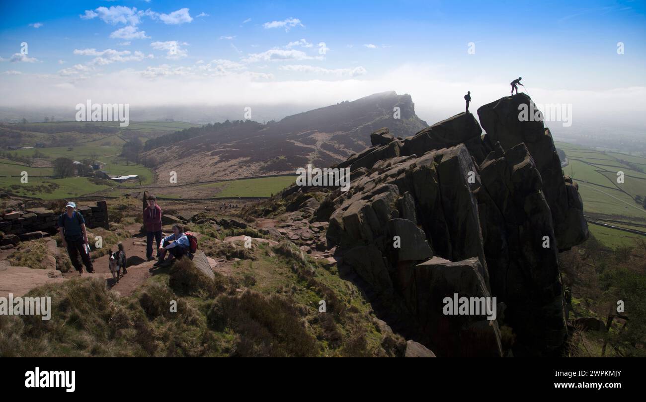 06/03/15 Climbers scale The Roaches to enjoy the Bank Holiday Monday ...