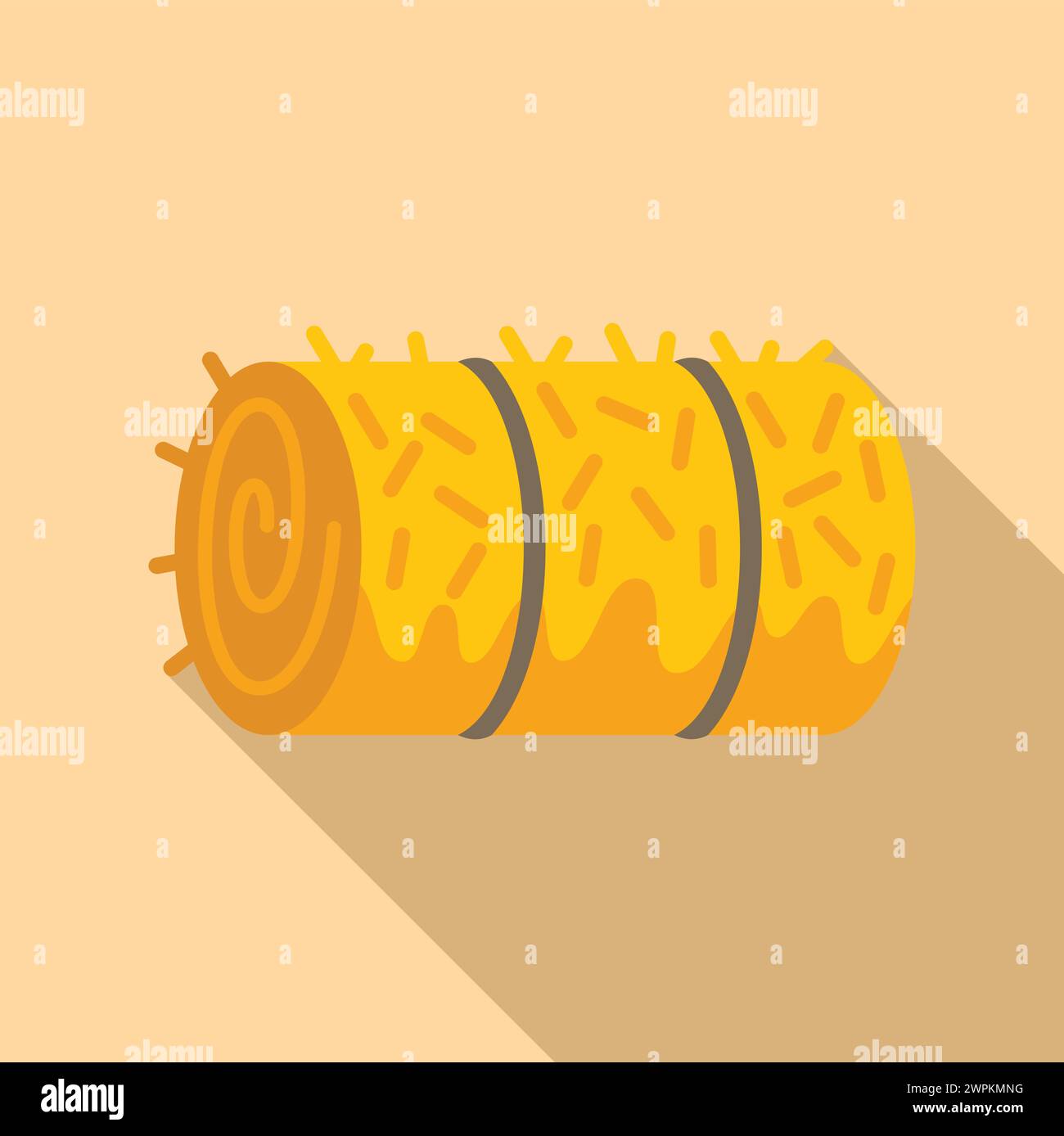 Hay stack roll icon flat vector. Agriculture farming harvest. Natural ...