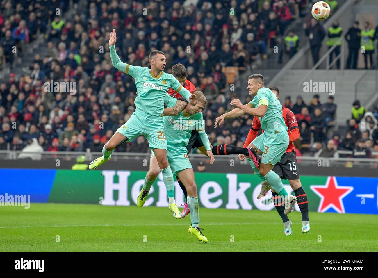 Milano, Italy. 07th Mar, 2024. Ivan Schranz (26) and David Zima (4) of ...