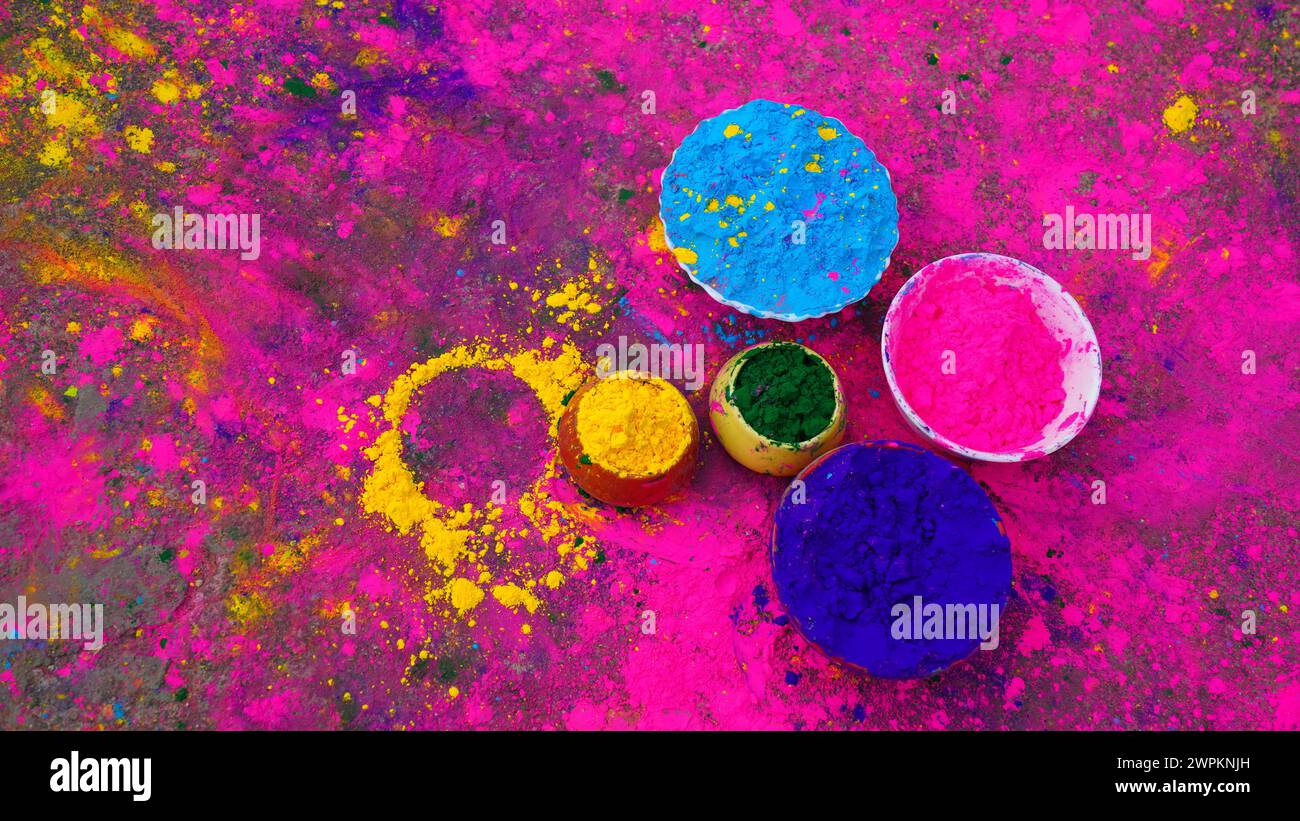 Happy Indian kids playing colours, smiling with colors on face or asian ...