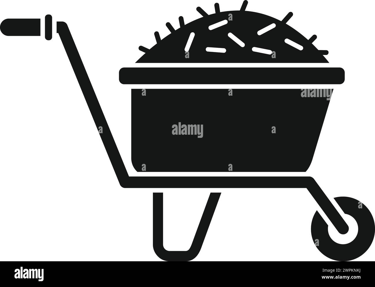 Wheelbarrow bale hay icon simple vector. Field food. Straw organic ...