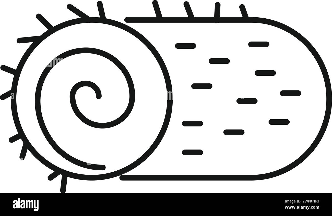 Bale hay roll icon outline vector. Field food straw. Dried farm grass ...