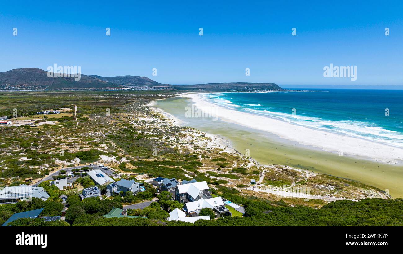 Aerial of Noordhoekstrand Noordhoek Beach, Cape Town, Cape Peninsula ...
