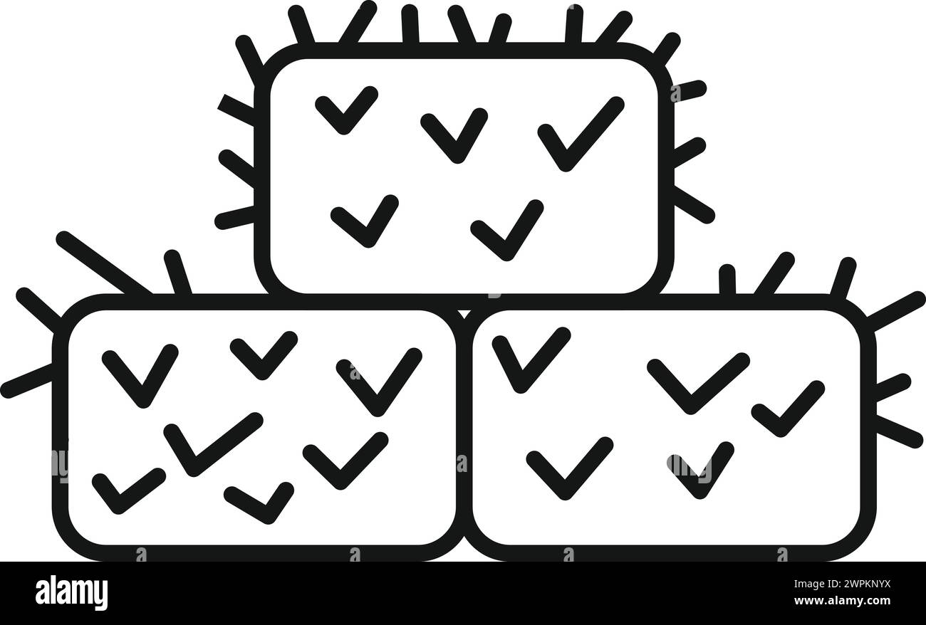 Bale hay stack icon outline vector. Agriculture harvest food. Field ...