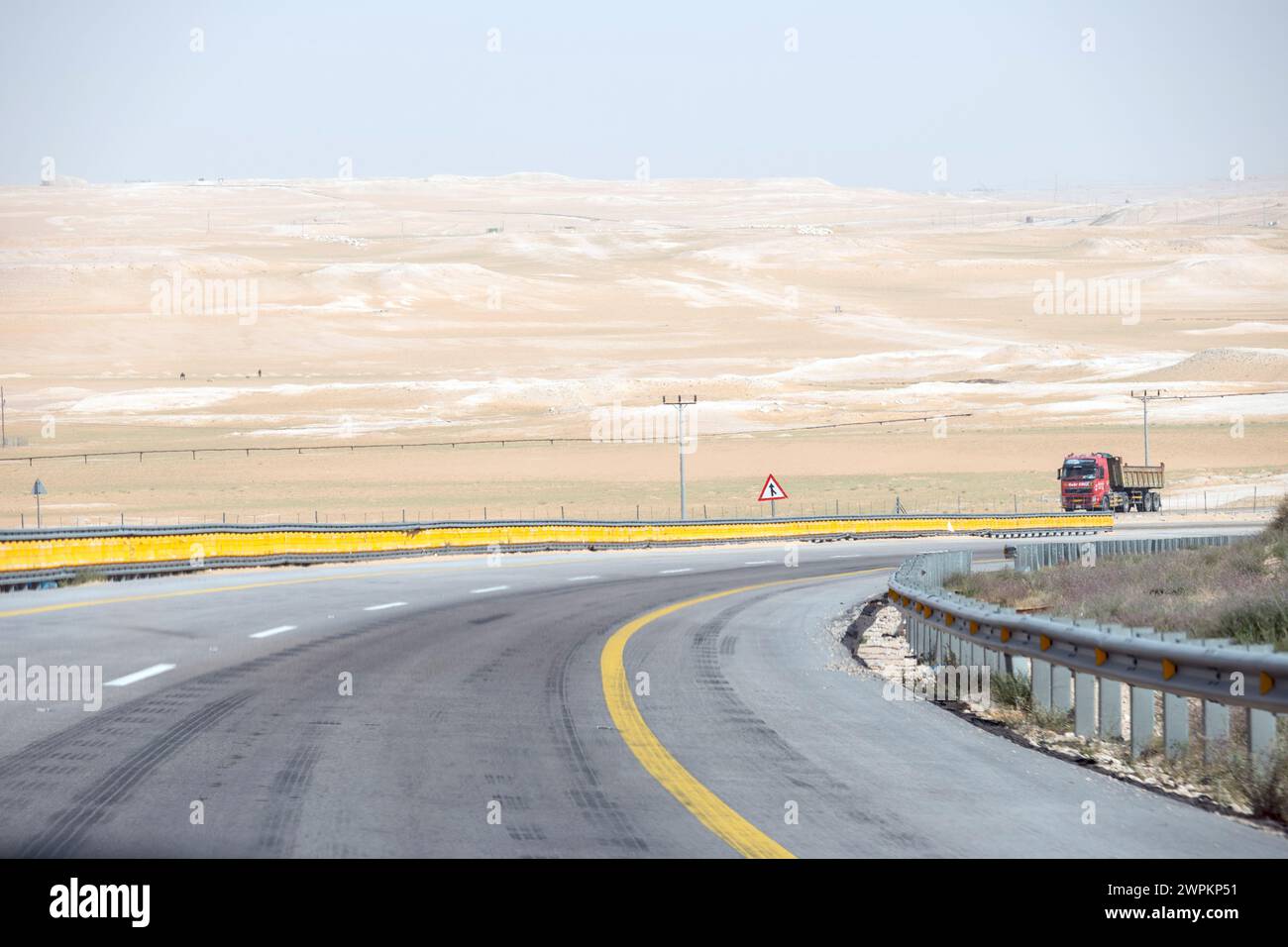 Signboard at the Saudi Arabian Desert to give distances of main city's ...