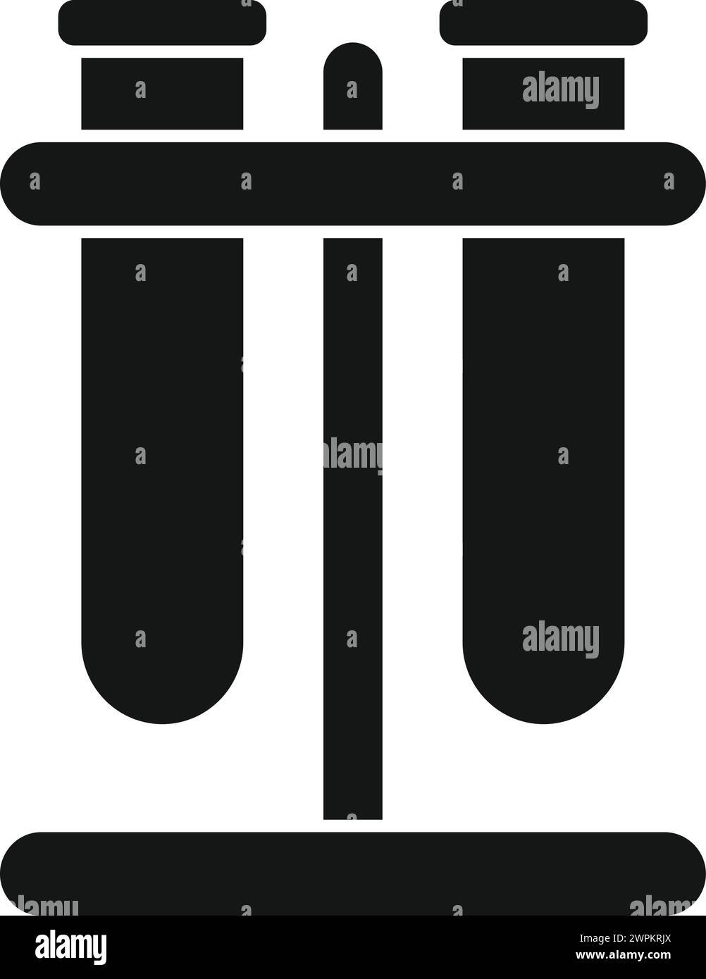 Test tube lab stand icon simple vector. Scientific material. Formula ...