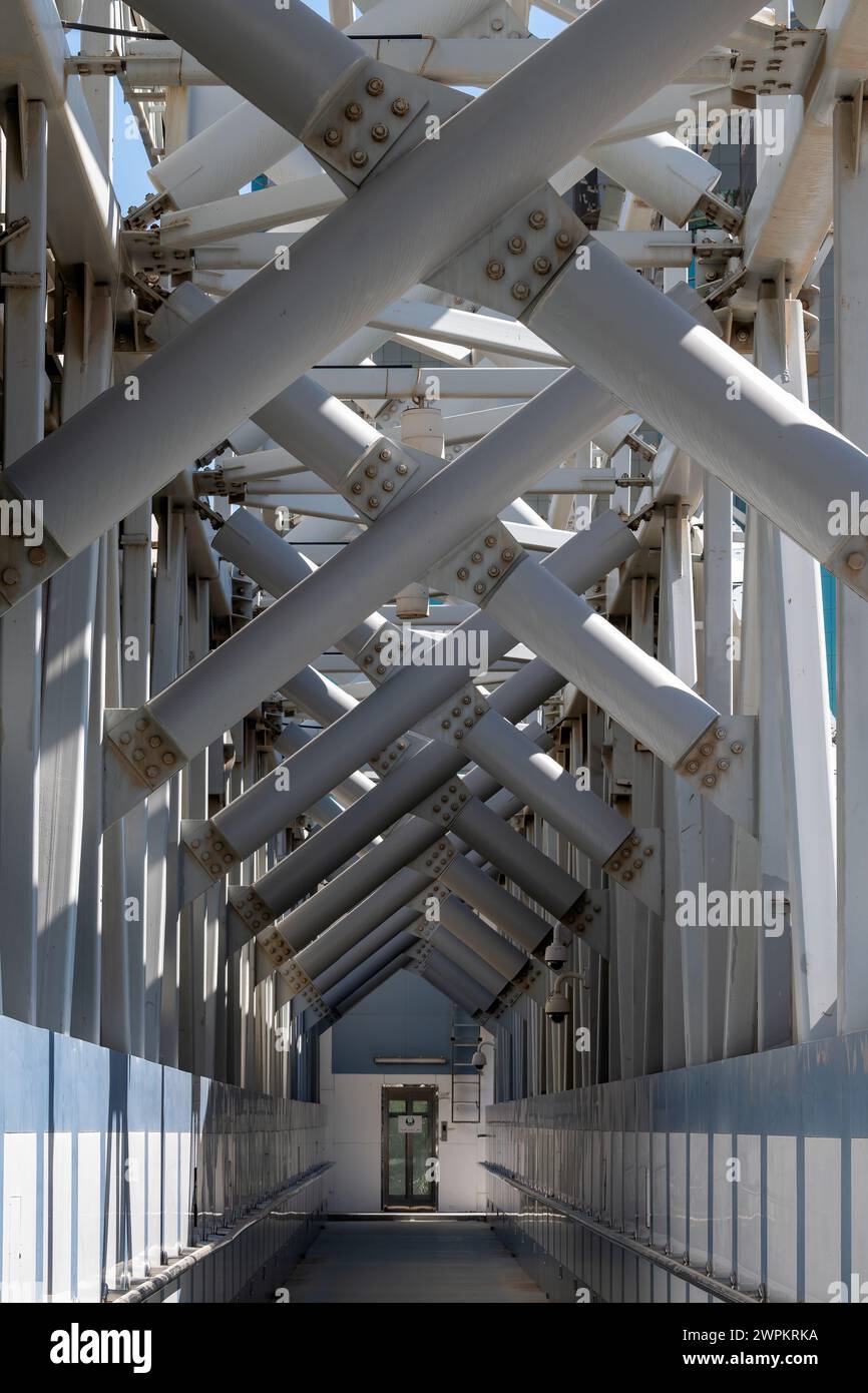 Riyadh, Saudi Arabia - March 01, 2024: Pedestrian bridge in Riyadh ...