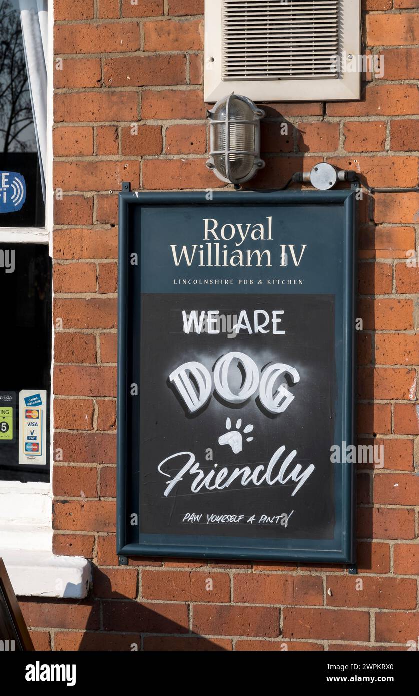 We are DOG Friendly sign on Royal William IV public house, Brayford ...