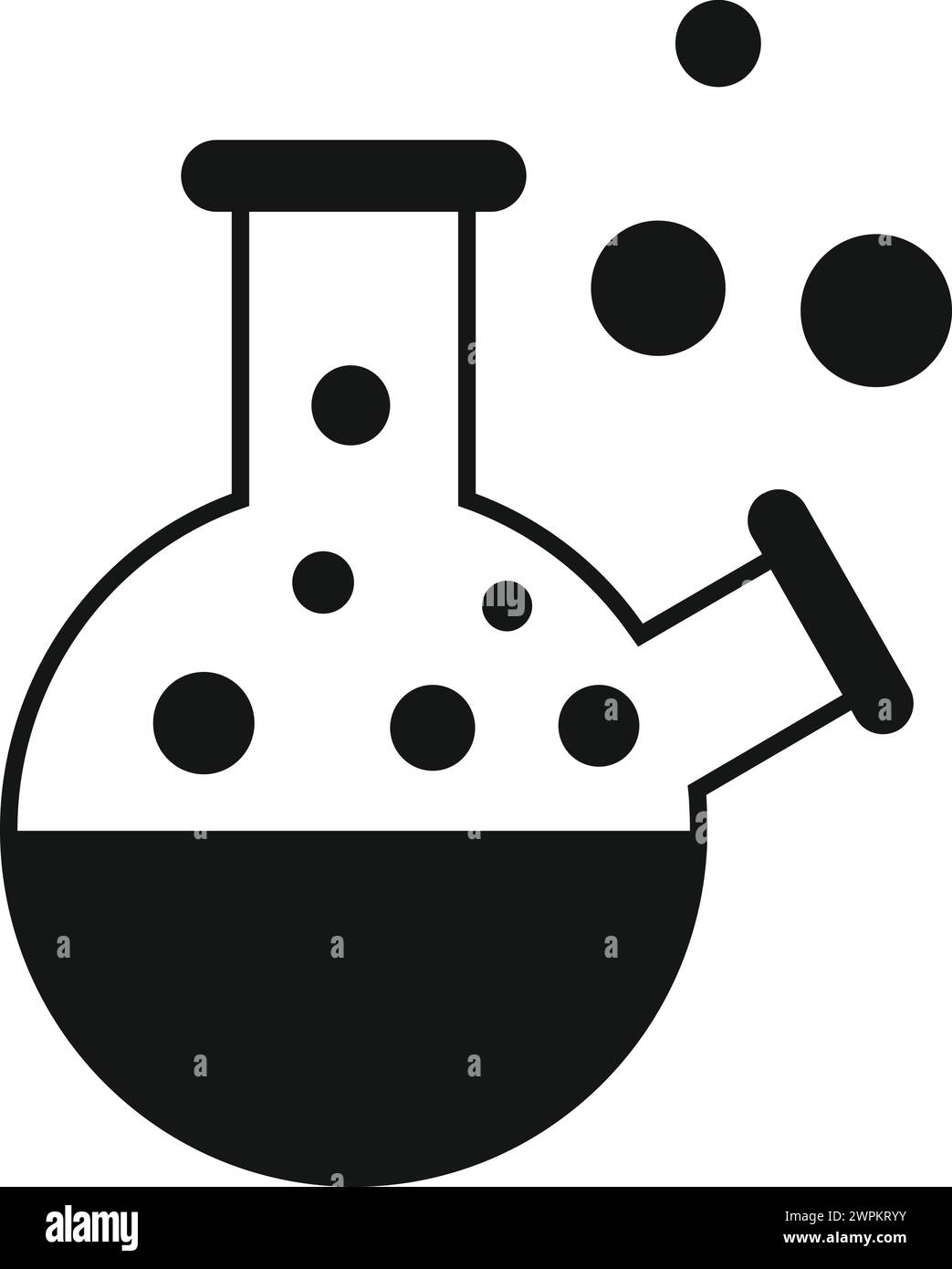 Round chemical flask icon simple vector. Study molecule. Blood ...