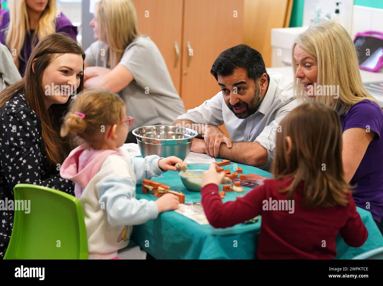 First Minister Humza Yousaf and minister for children and young people Natalie Don(L) during a ...