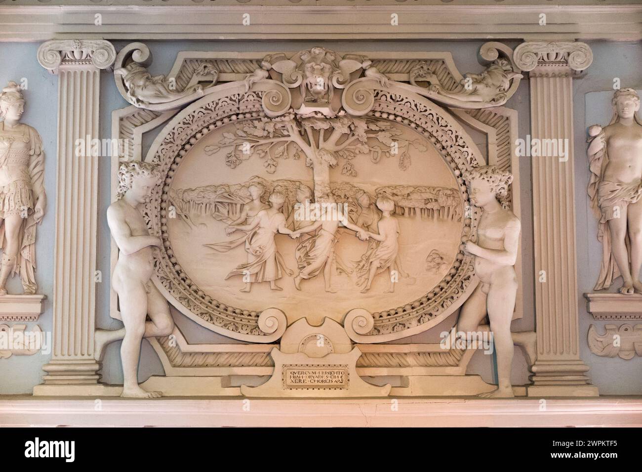 Plaster fireplace detail frieze relief / over-mantle architectural ...