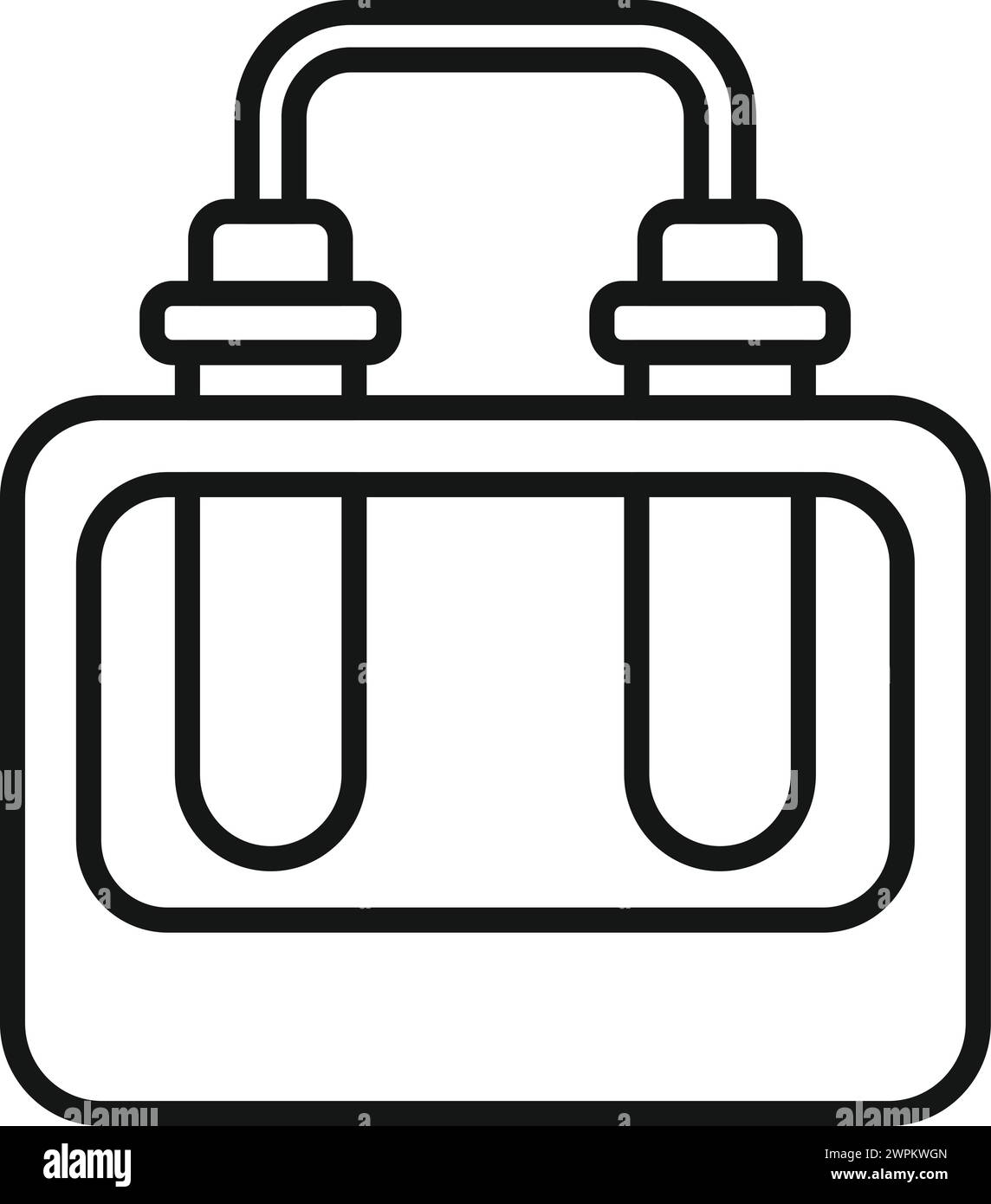 Test tube connection icon outline vector. Laboratory research. Flask ...